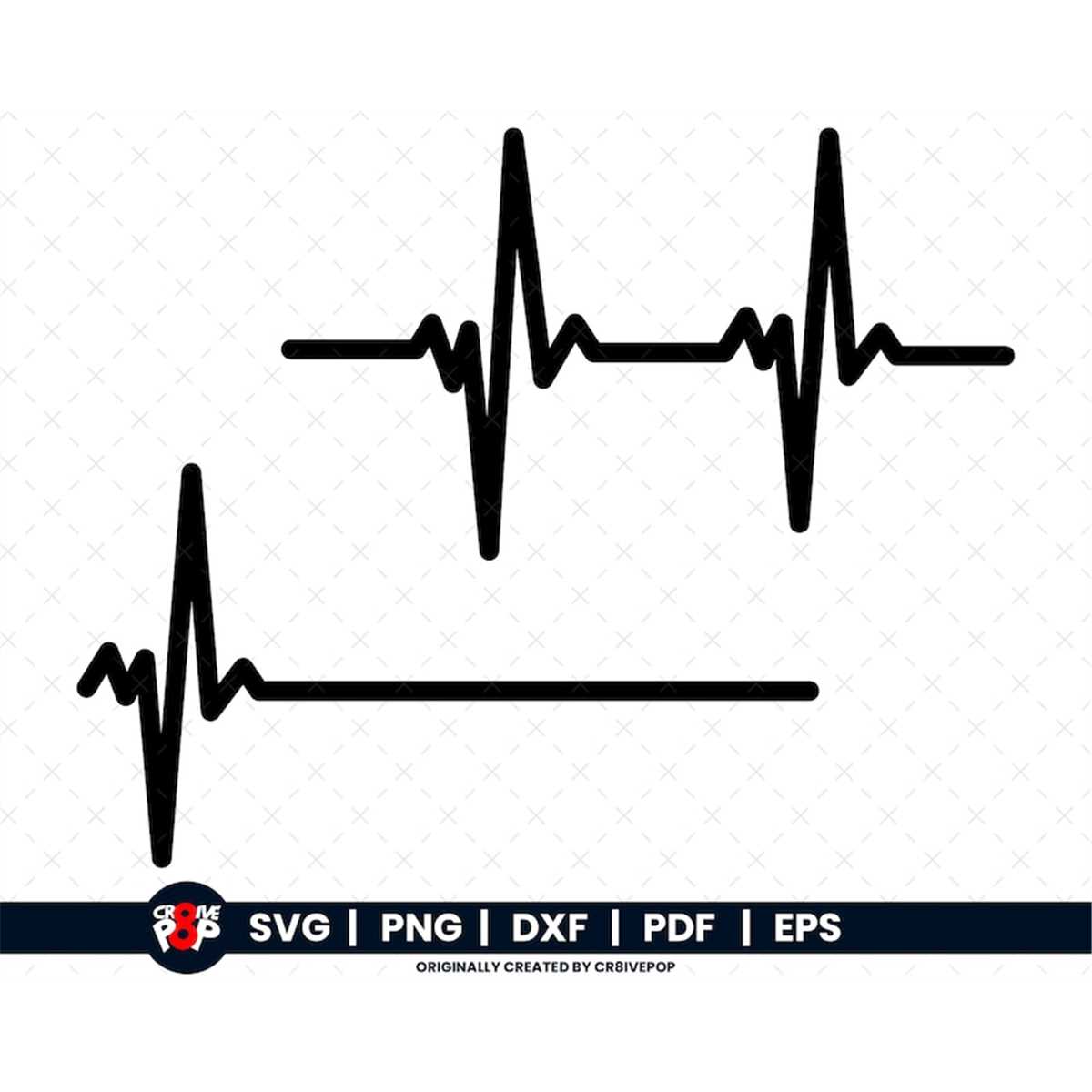 Heartbeat Rate Outline SVG | PNG,DXF,pdf,eps, Cricut Heart B | Inspire ...