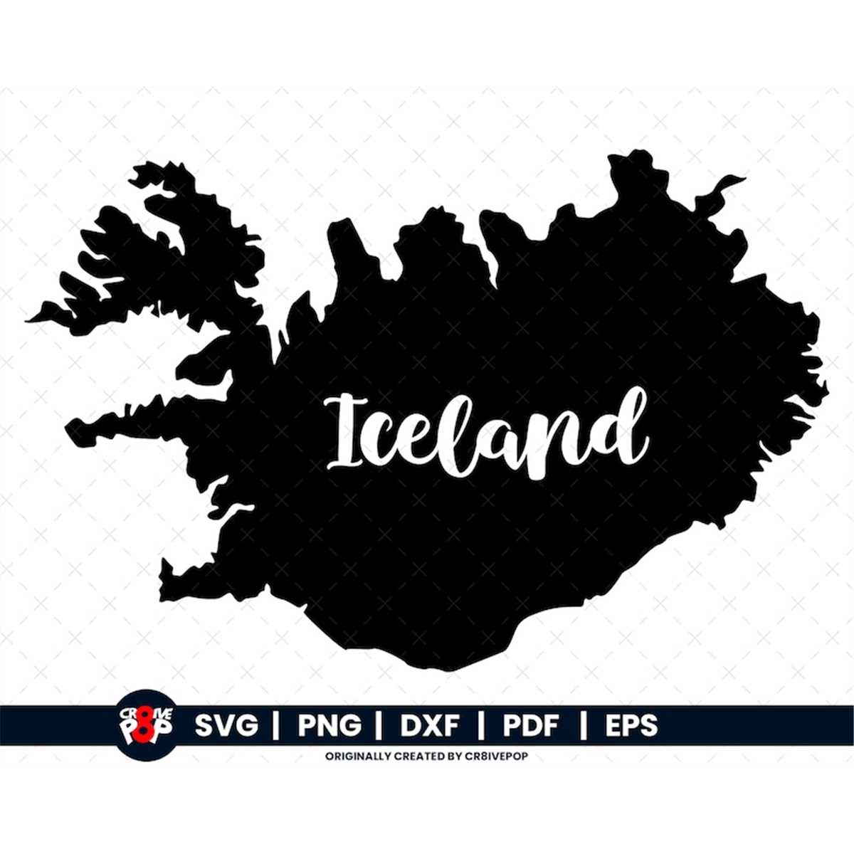 Iceland Map with Text SVG | png,dxf,pdf,eps, Cricut and Clip | Inspire ...