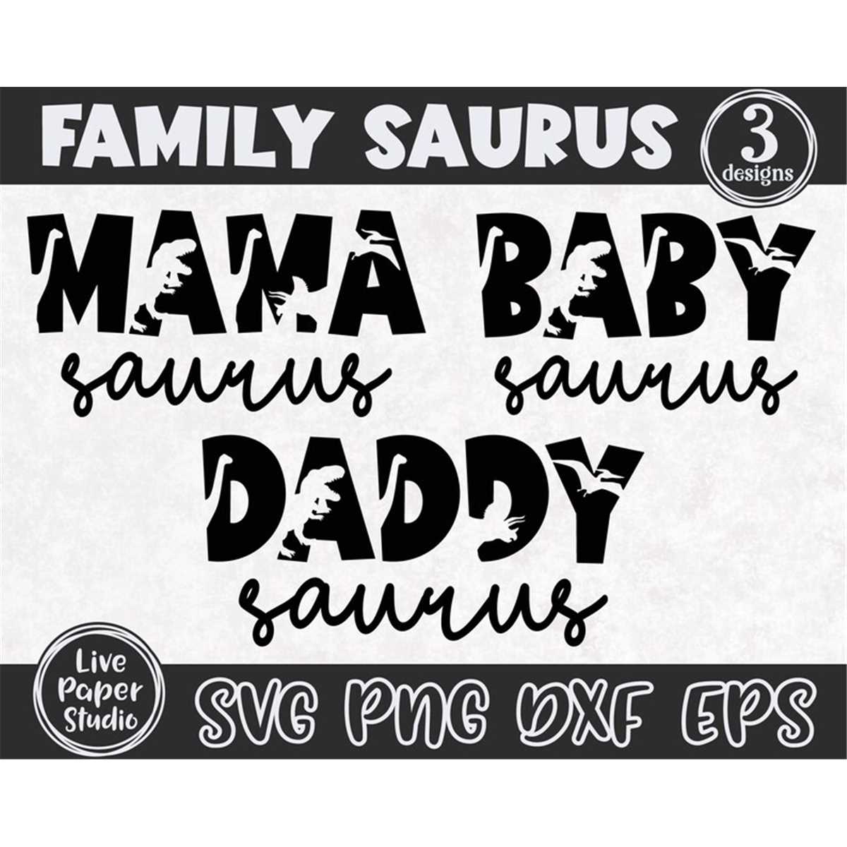 Dinosaur Family SVG, Mama Saurus Dinosaur SVG, Daddy Saurus | Inspire ...