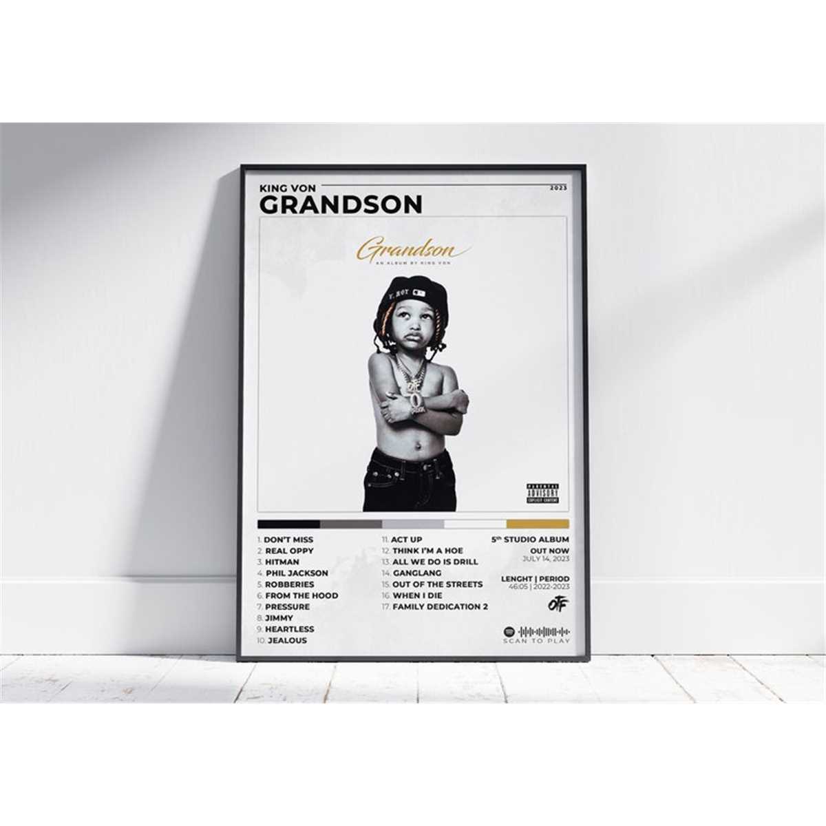 King Von Album Poster | Poster Cover Album Grandson King Von | Inspire ...
