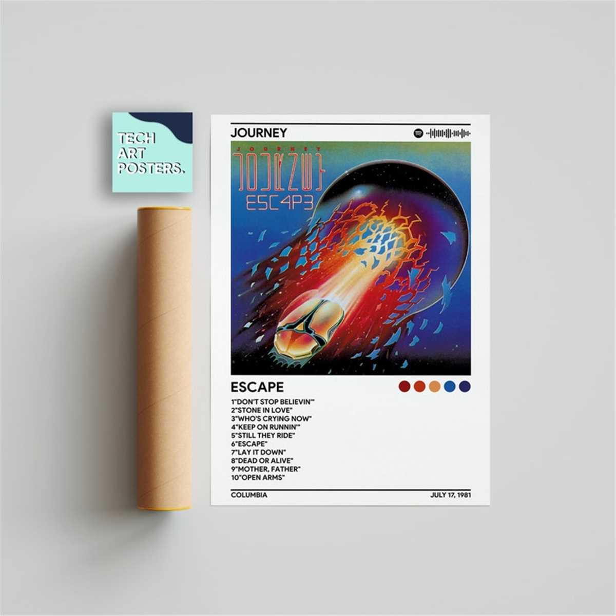 Journey - Escape Album Cover Poster, Music Poster Print, Wal | Inspire ...