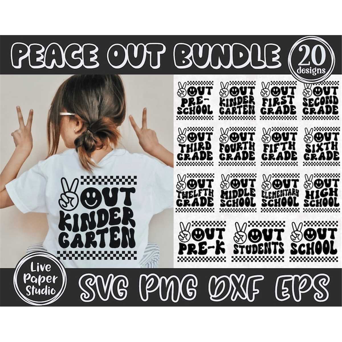 Peace Out School SVG, Last Day of School Svg, End of School - Inspire ...