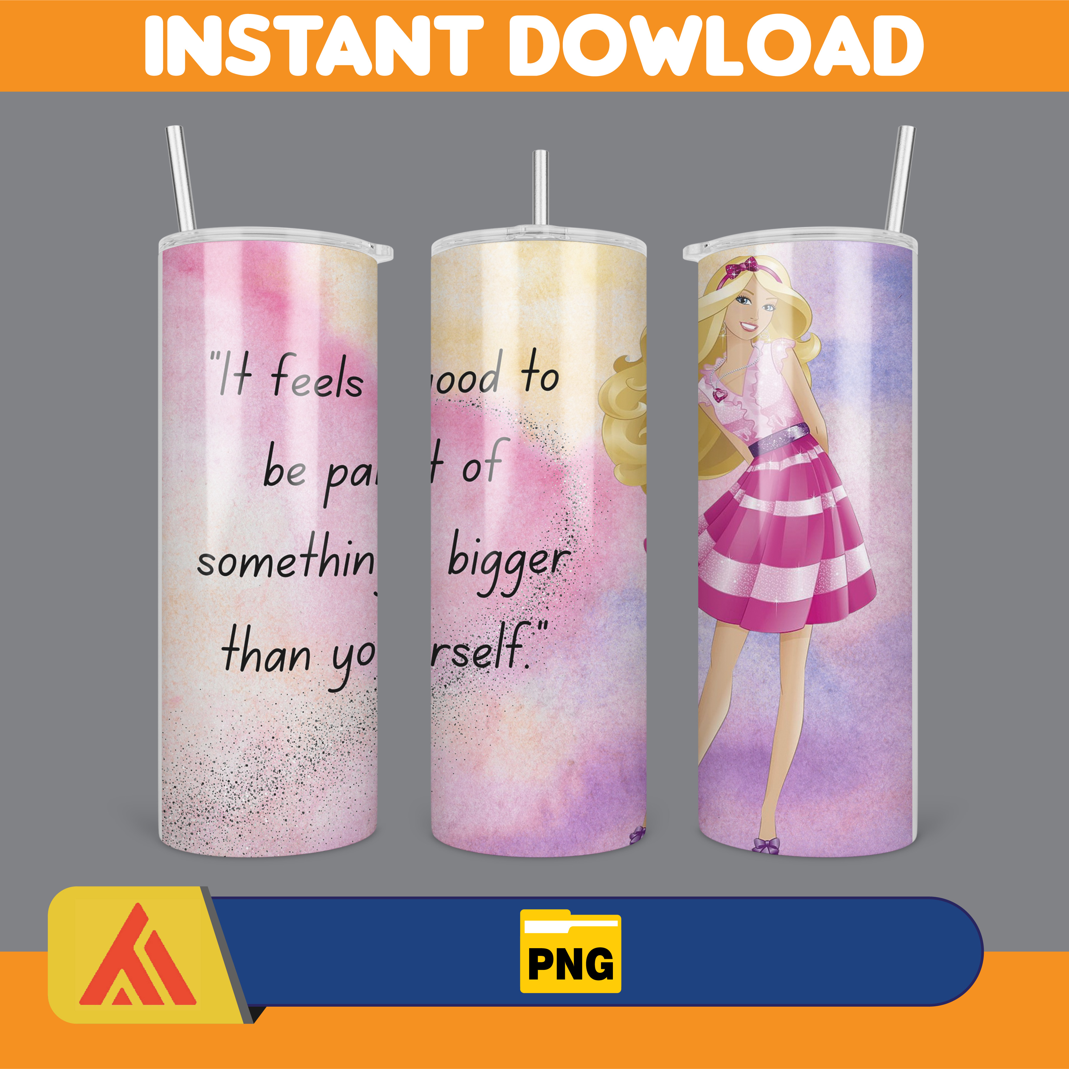 Barbie Tumbler Wrap, Come On Barbie Sublimation, Barbie Doll | Inspire ...