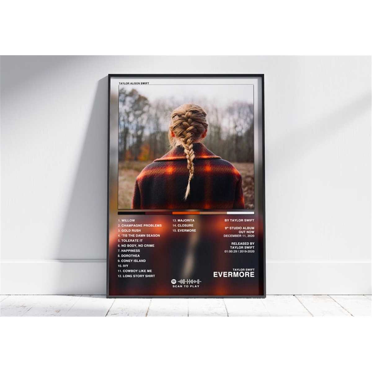 Taylor Swift Album Poster | Poster Cover Album Evermore Tayl | Inspire ...