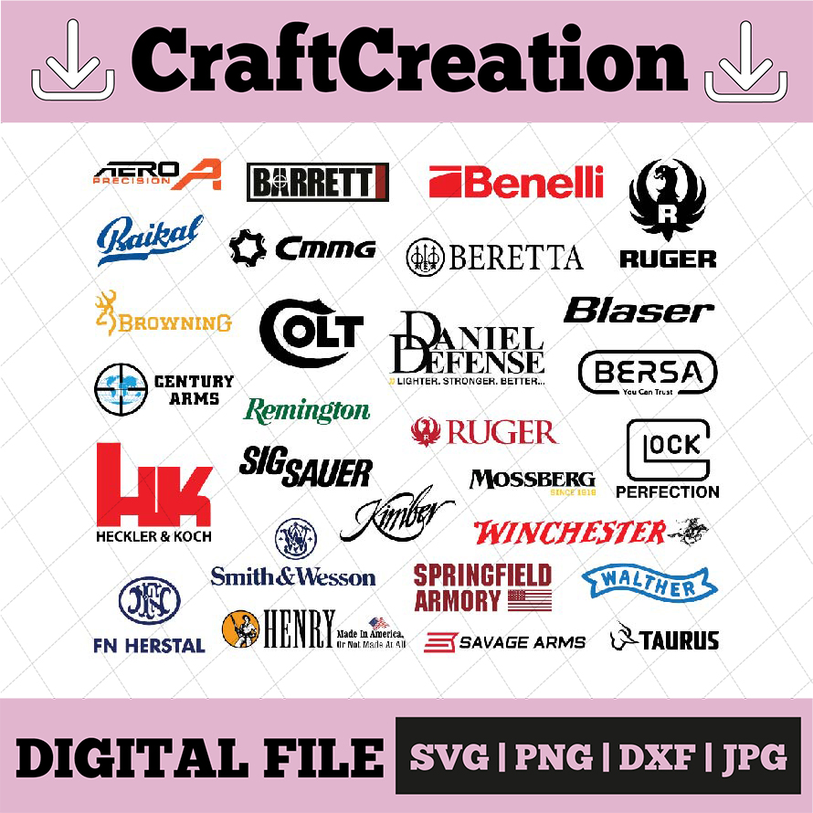 28 Firearms Brands Vectors ai, cdr, eps, pdf, svg and also j - Inspire ...