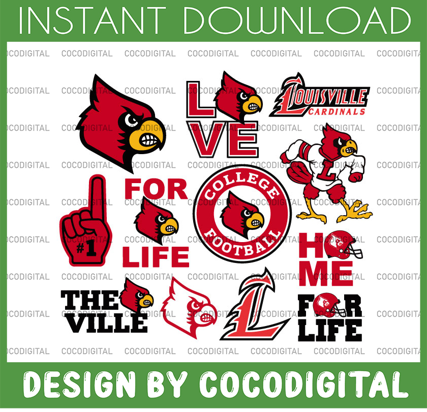12 Files Louisville Cardinals football svg,sport svg, footba | Inspire ...