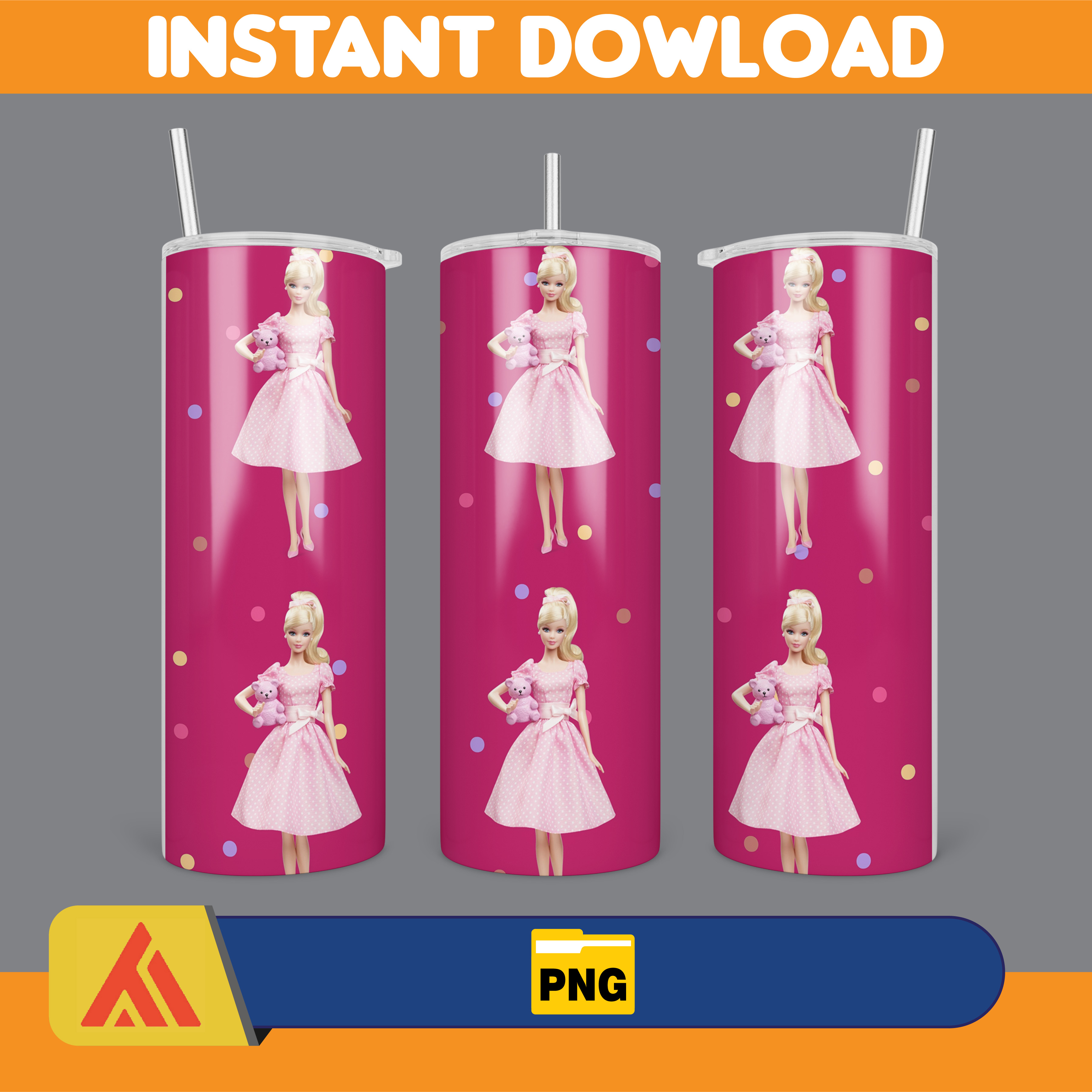 Barbie Tumbler Wrap, Come On Barbie Sublimation, Barbie Doll | Inspire ...