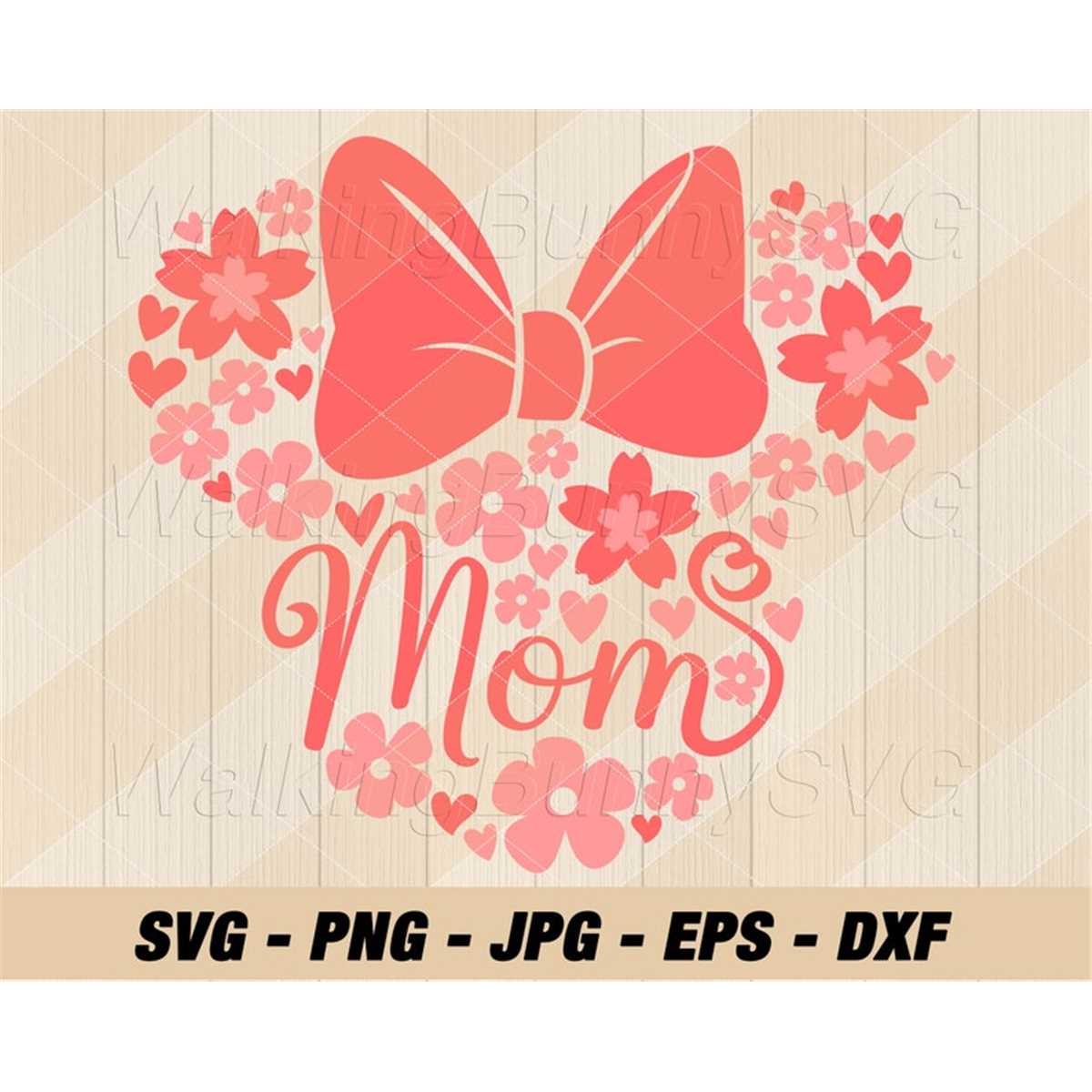 Mom Floral Mouse Ears Svg Png, Layered Mom Mouse Ears Svg, M - Inspire ...