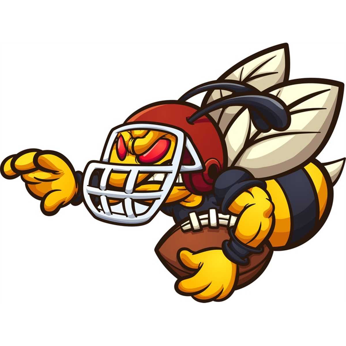 Hornet Bee Football Editable Layered Cut Files SVG PNG JPE | Inspire Uplift