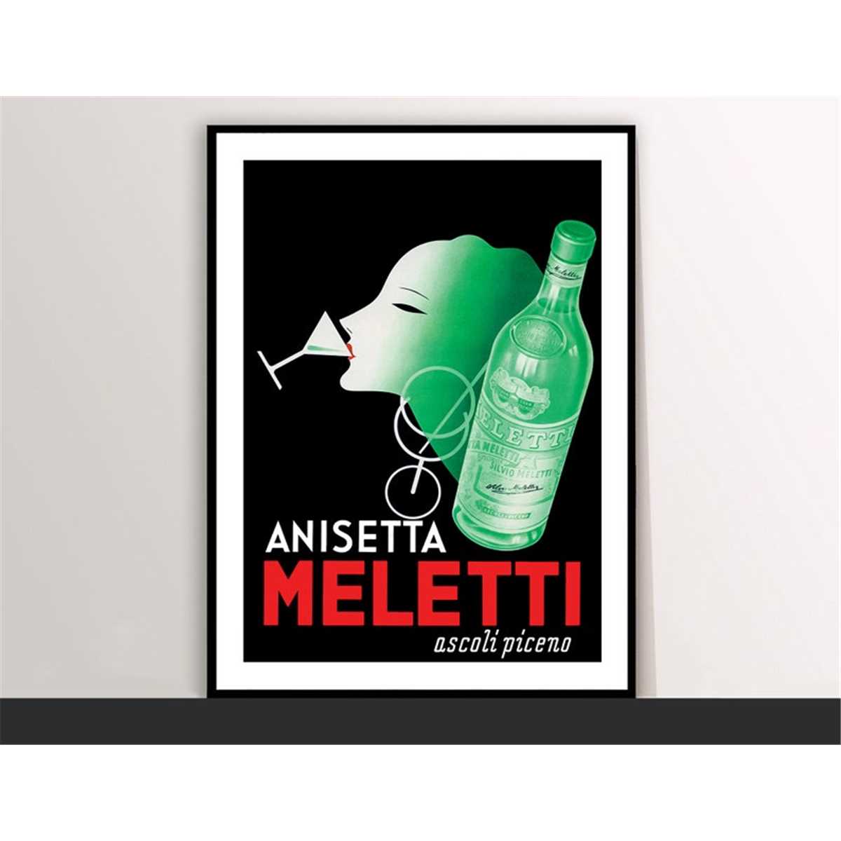 Anisetta Meletti, Italian Liqueur Vintage Food&Drink Poster - Inspire ...