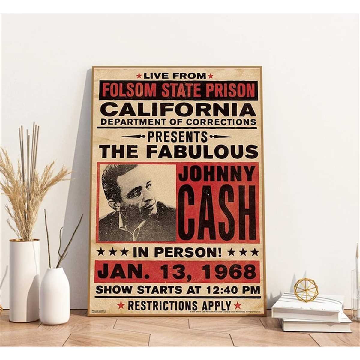 Johnny Cash Musician Folsom State Prison Concert Poster, Gif | Inspire ...