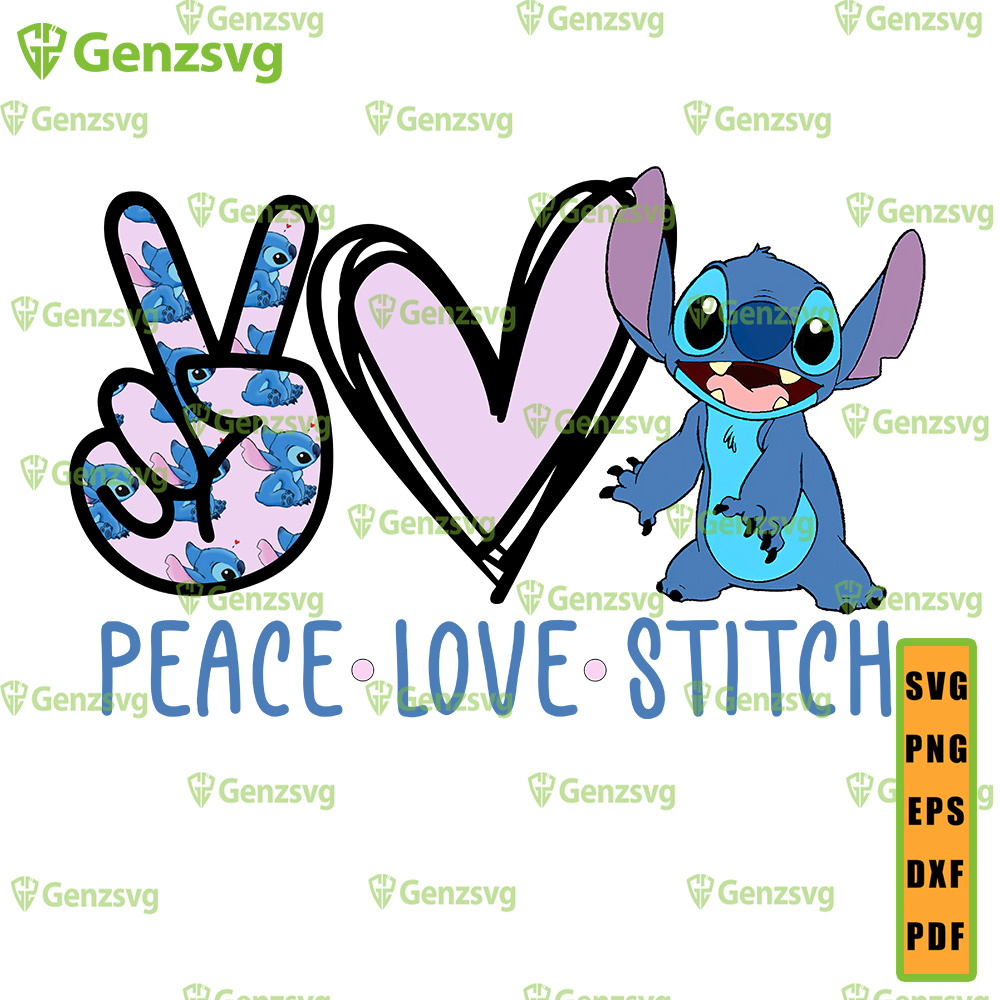 Peace Love and Stitch SVG, Stitch SVG, Peace PNG - Inspire Uplift