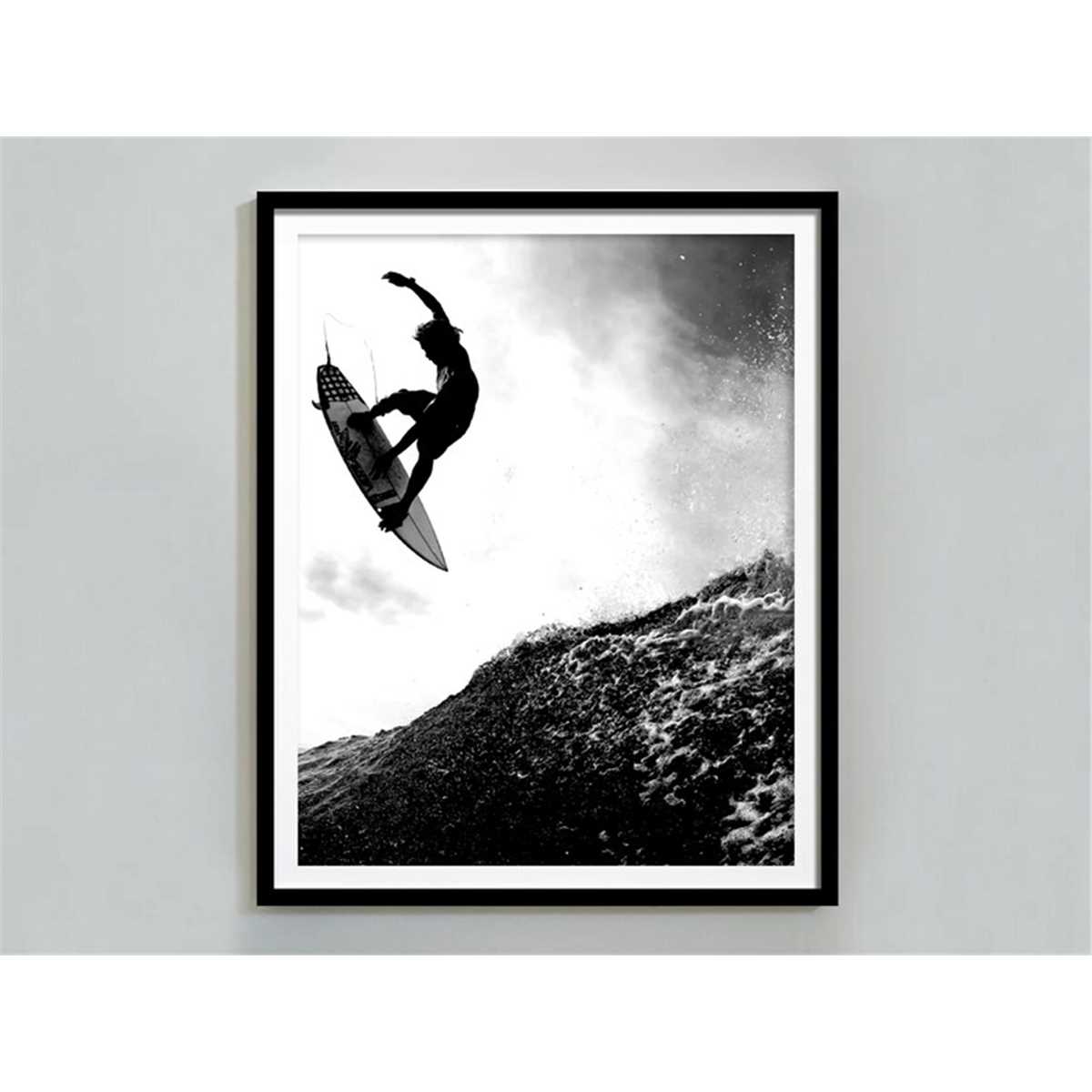 Surf Print, Black and White, Surfer Poster, Vintage Photo, O | Inspire ...