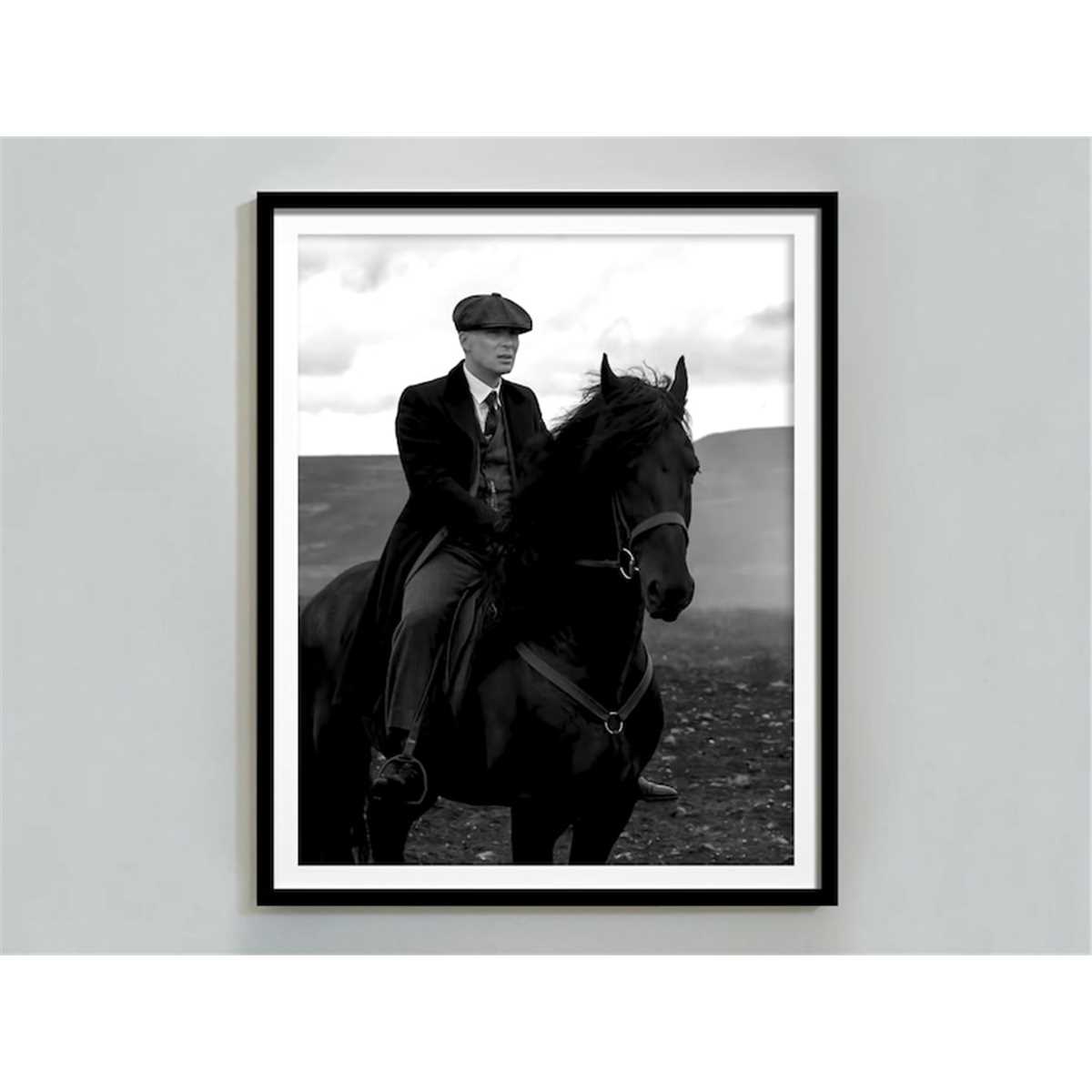 Peaky Blinders on Horse Poster, Thomas Shelby, Black and Whi | Inspire ...