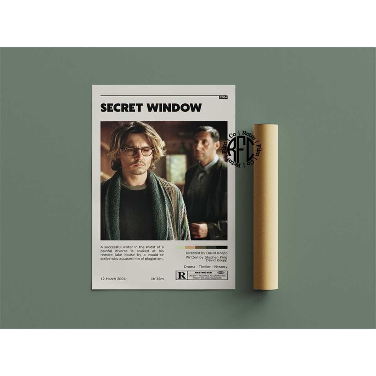 The Secret Window Retro Movie Poster Print | Johnny Depp Pos | Inspire ...