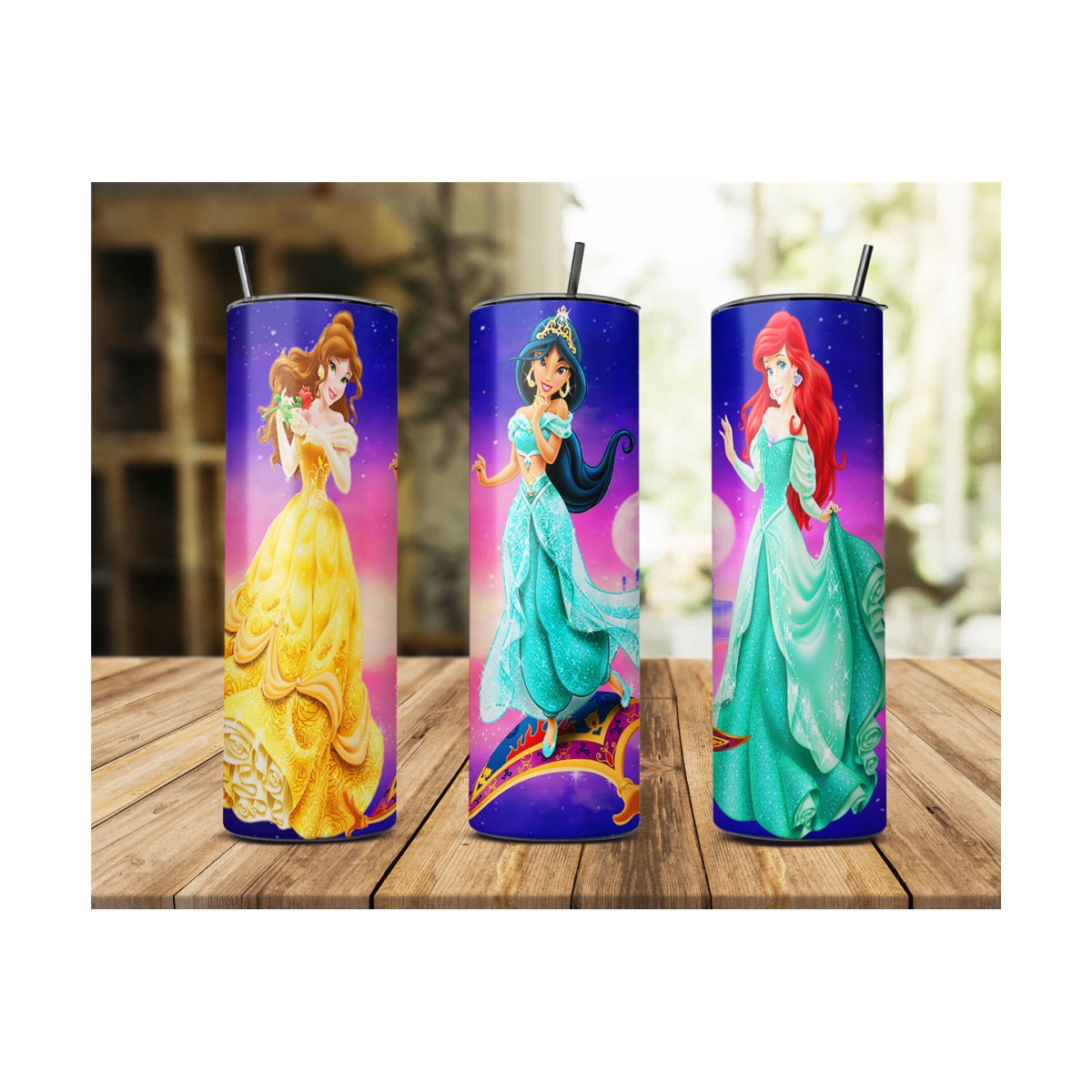 Princess Disney 20oz Skinny Tumbler Wrap Png, Disney Png, Pr | Inspire ...