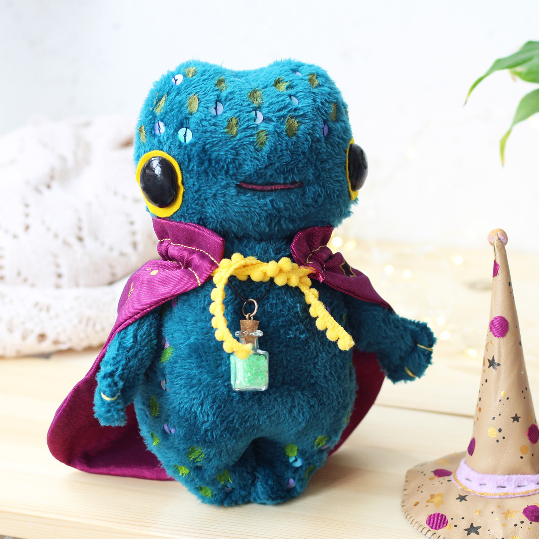 Plush frog, handmade doll toad , craft fluffy toy , cute art | Inspire ...