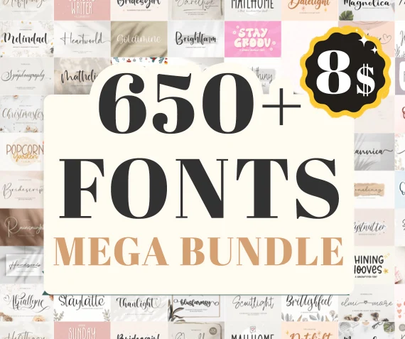 Mega 600 Plus Font Bundle, Font Bundle, Handwritten Font, Ca | Inspire ...