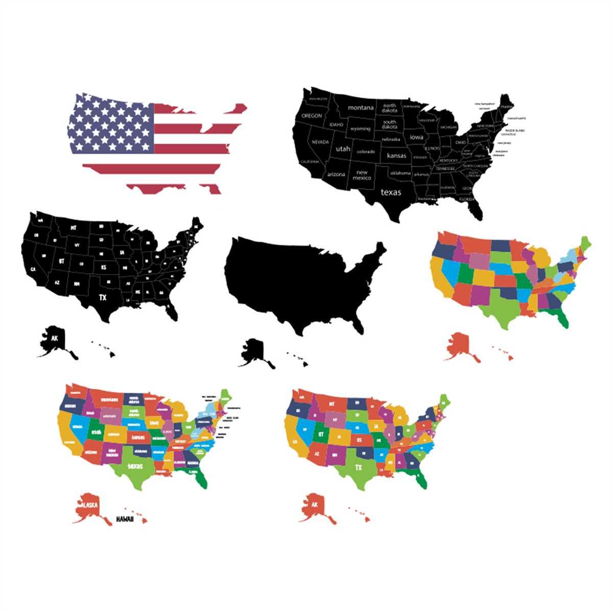 USA Map Bundle Svg, Nation Svg, United States Svg, America M - Inspire ...