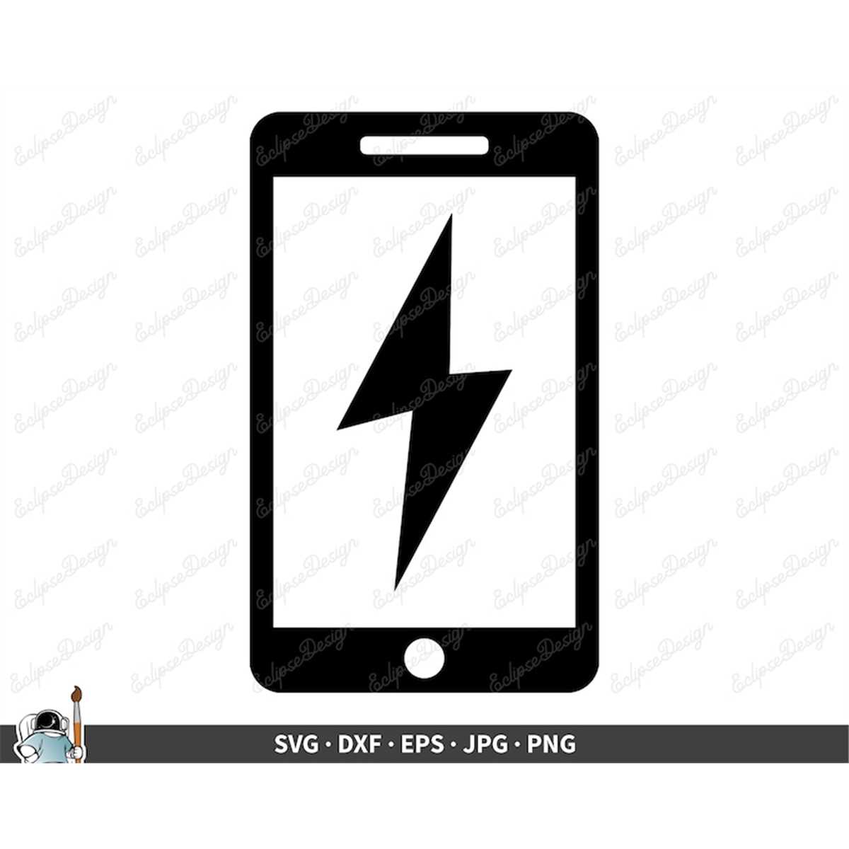 Cellphone Charging SVG Clip Art Cut File Silhouette dxf eps - Inspire ...