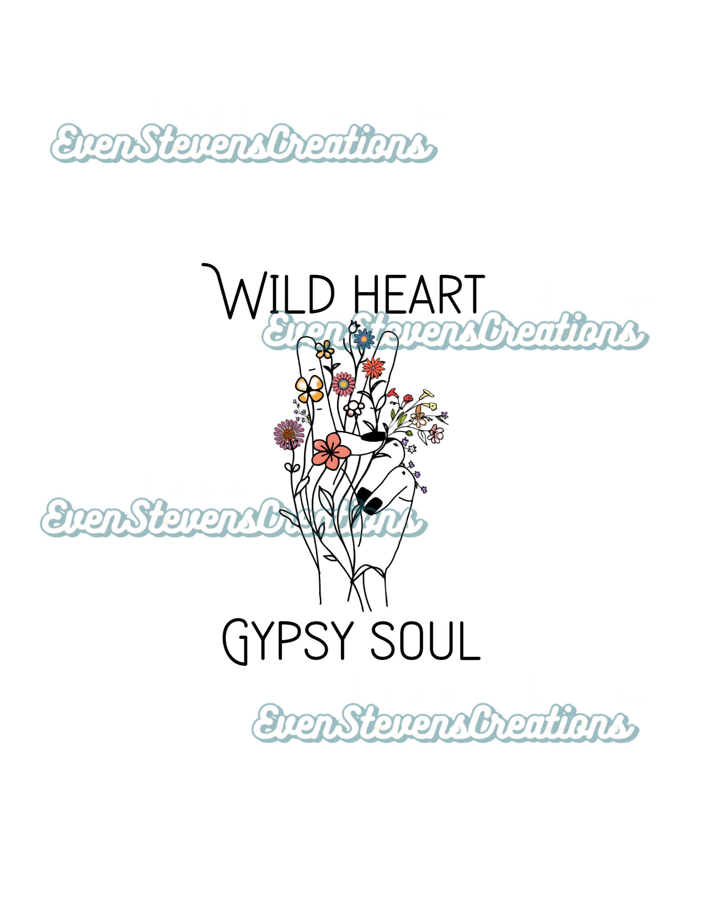 Wild heart gypsy soul boho peace sign flowers retro popular | Inspire ...