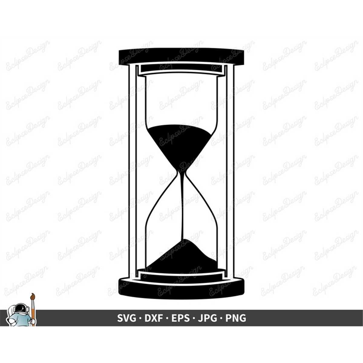 Sand Hourglass Time SVG Clip Art Cut File Silhouette dxf ep - Inspire ...