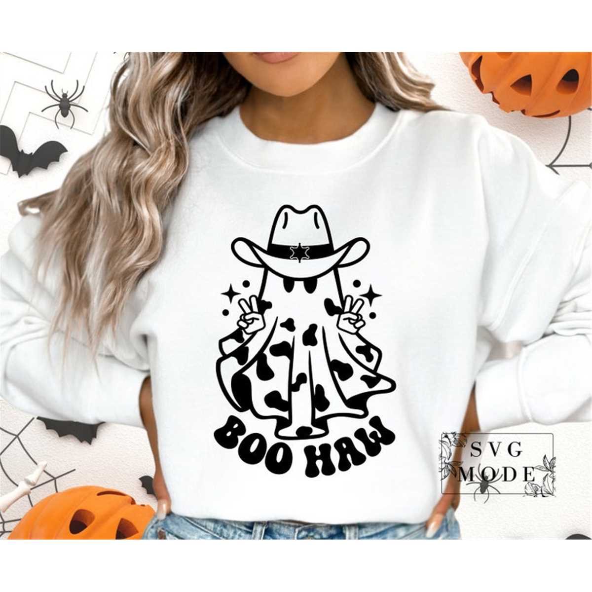 Boo Haw SVG PNG PDF, Cowboy Ghost Svg, Halloween Svg, Funny | Inspire ...