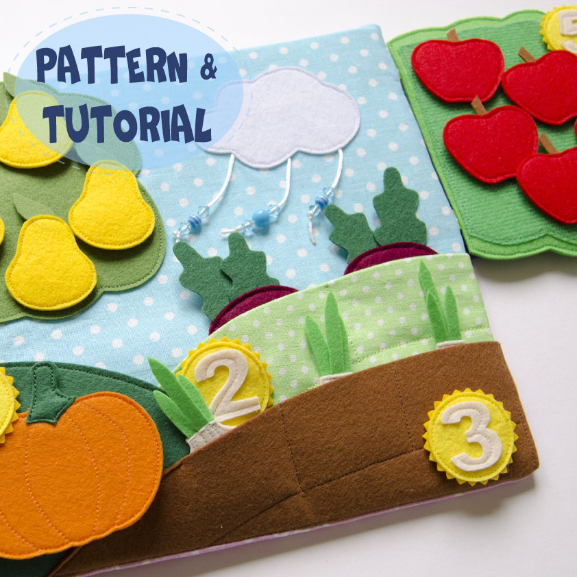 Quiet book page, Vegetables and Garden, Pattern and Tutorial | Inspire ...