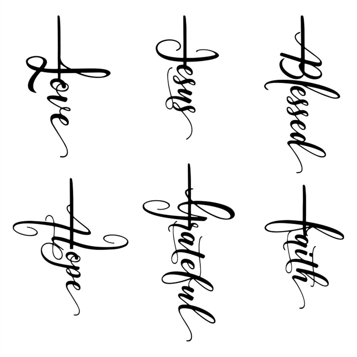 Jesus Blessed Love Hope Grateful Faith Cross Svg, Belief Svg - Inspire ...