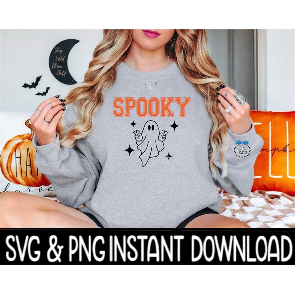 Spooky SVG, Spooky Retro Ghost Halloween SVG, Halloween PNG, | Inspire ...