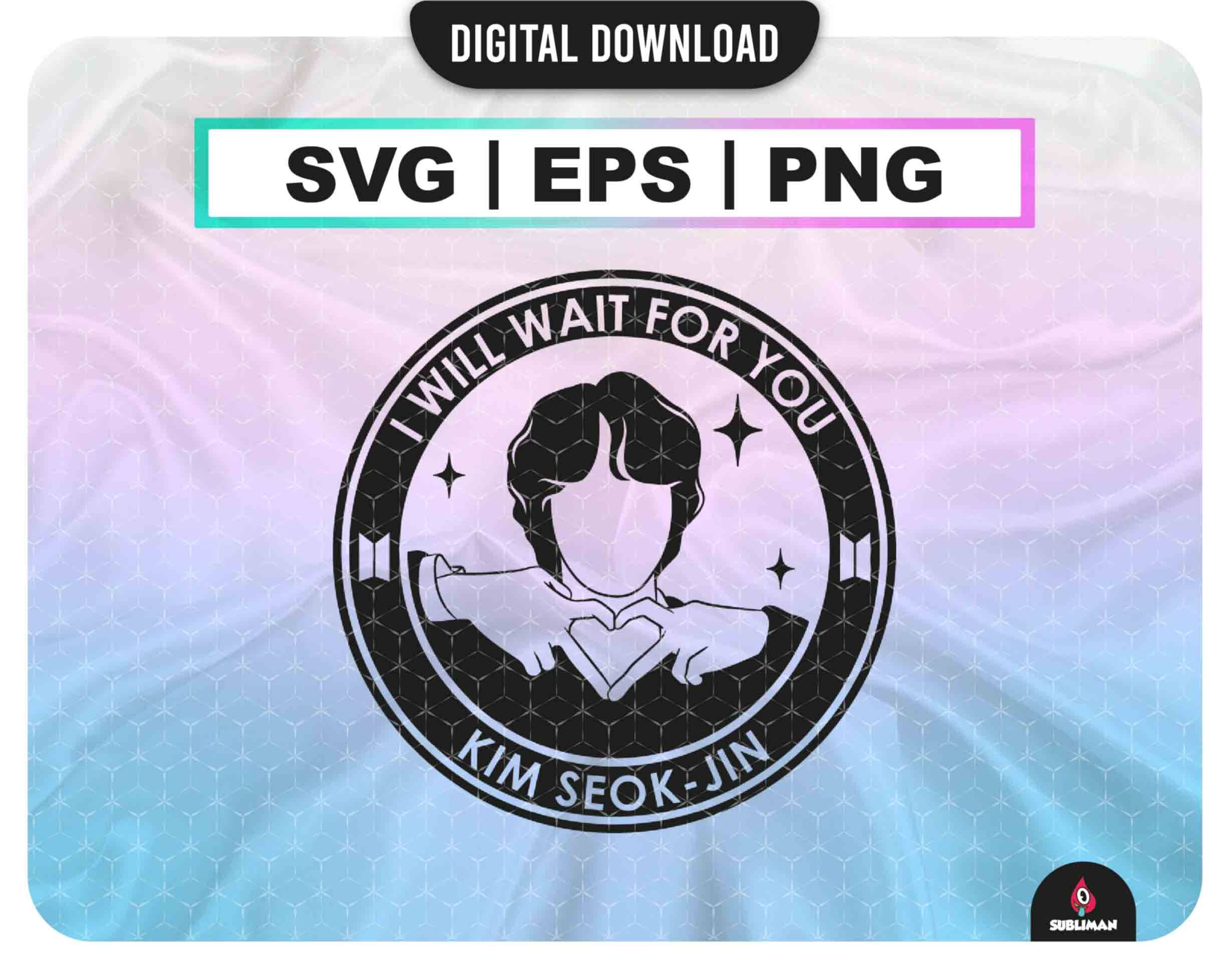 BTS Jin svg , Kpop Star PNG , BTS kim seok-jin printable d - Inspire Uplift