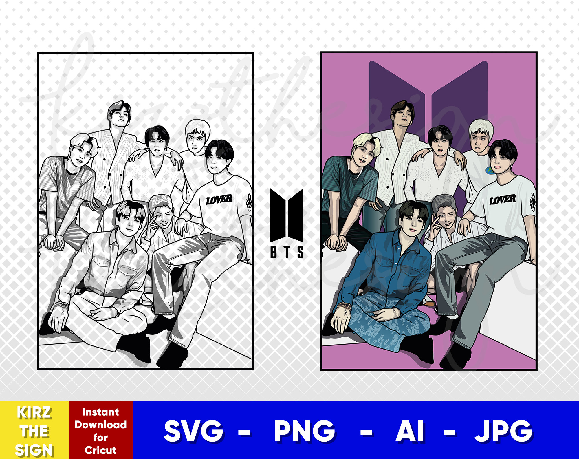 BTS , Svg, Png, Ai , Digital Download cut file template for | Inspire ...