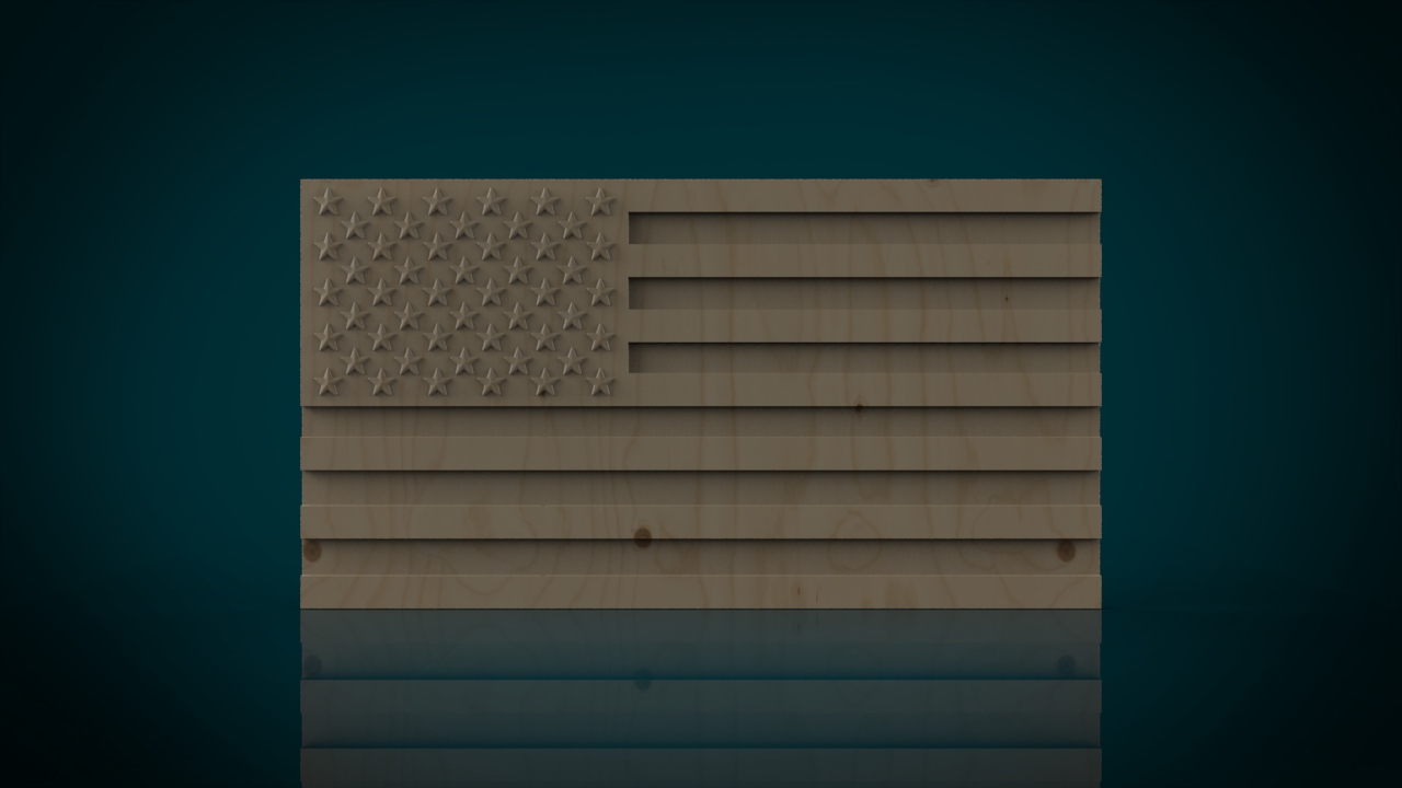 American Flag 3D STL Model for CNC Router 3D Printer Carving | Inspire ...