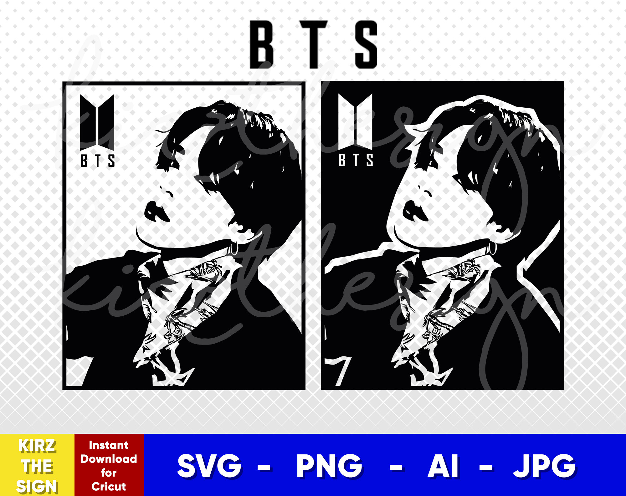 BTS Jimin Stencil , Svg, Png, Ai , Digital Download cut file | Inspire ...
