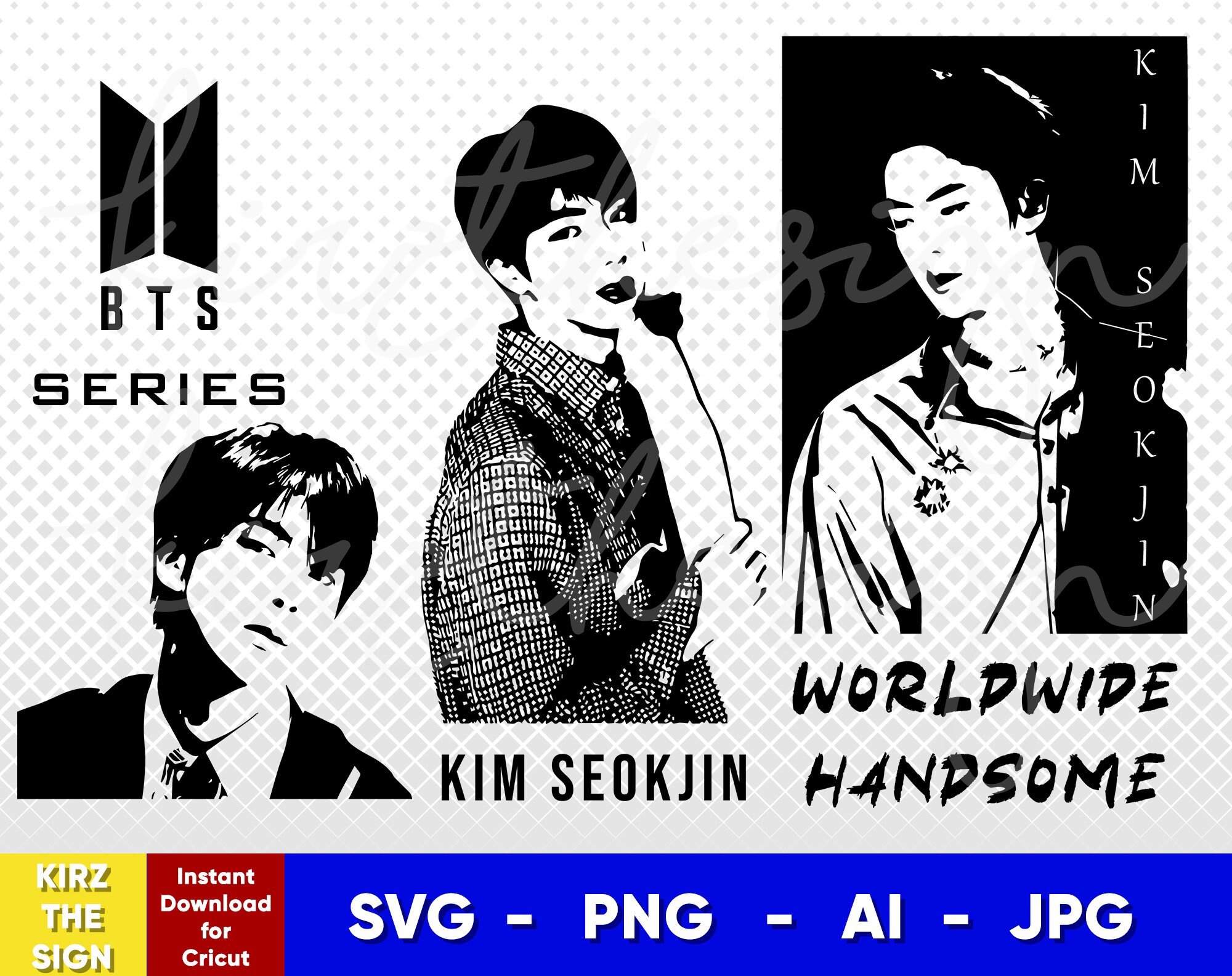 BTS Jin Stencil , Svg, Png, Ai , Digital Download cut file t | Inspire ...