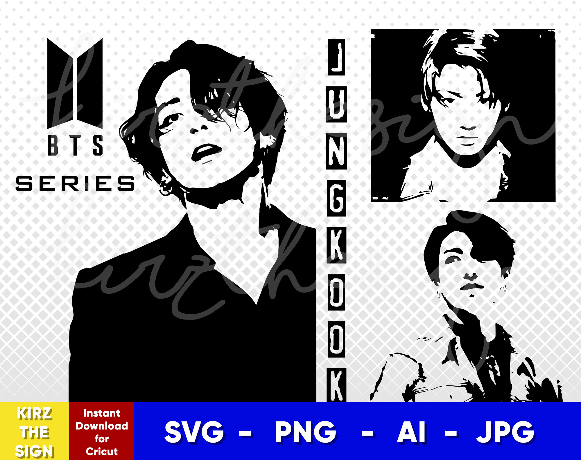 BTS Jungkook Stencil , Svg, Png, Ai , Digital Download cut f | Inspire ...