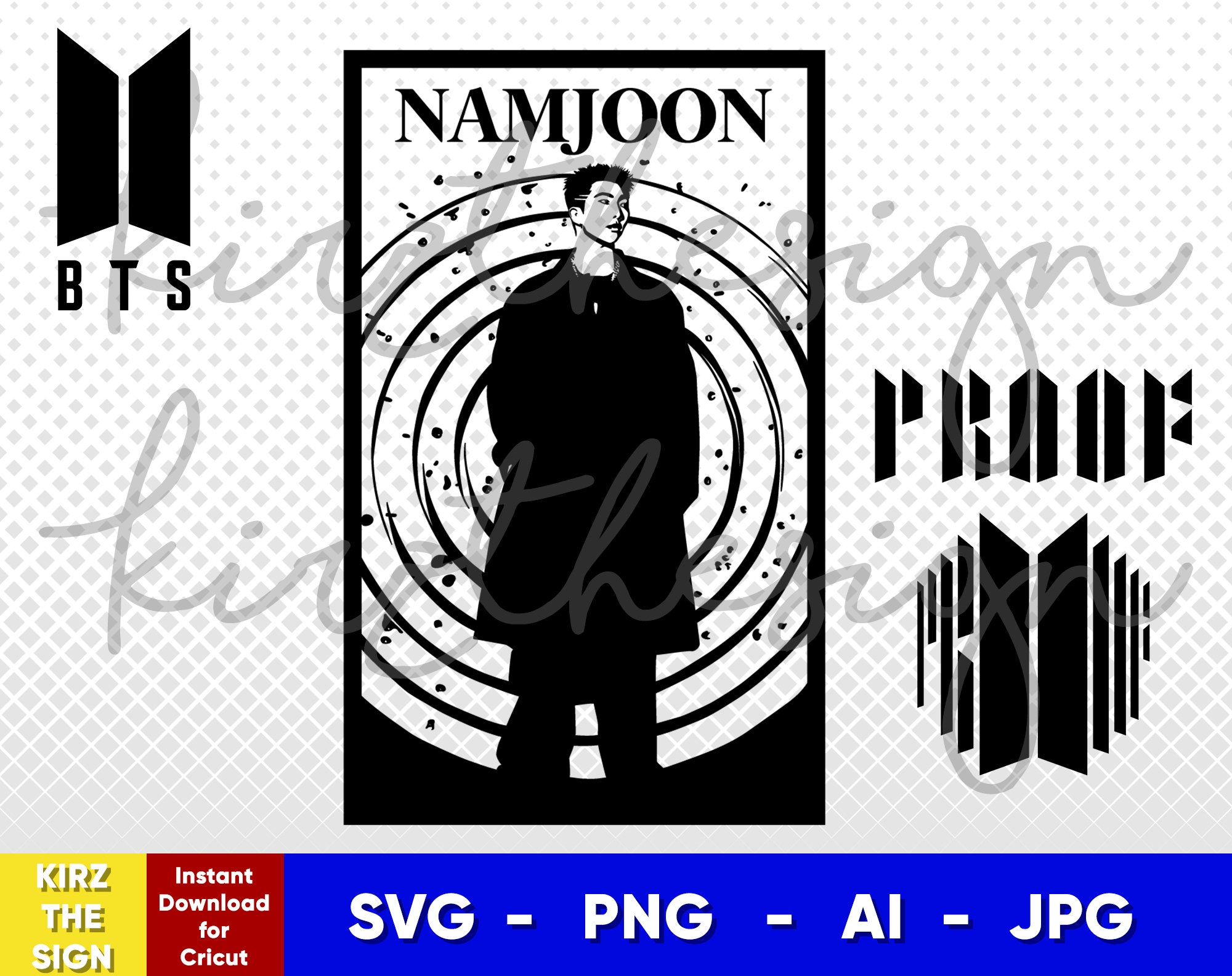 BTS RM , Svg, Png, Ai , Digital Download Vector for Poster P | Inspire ...