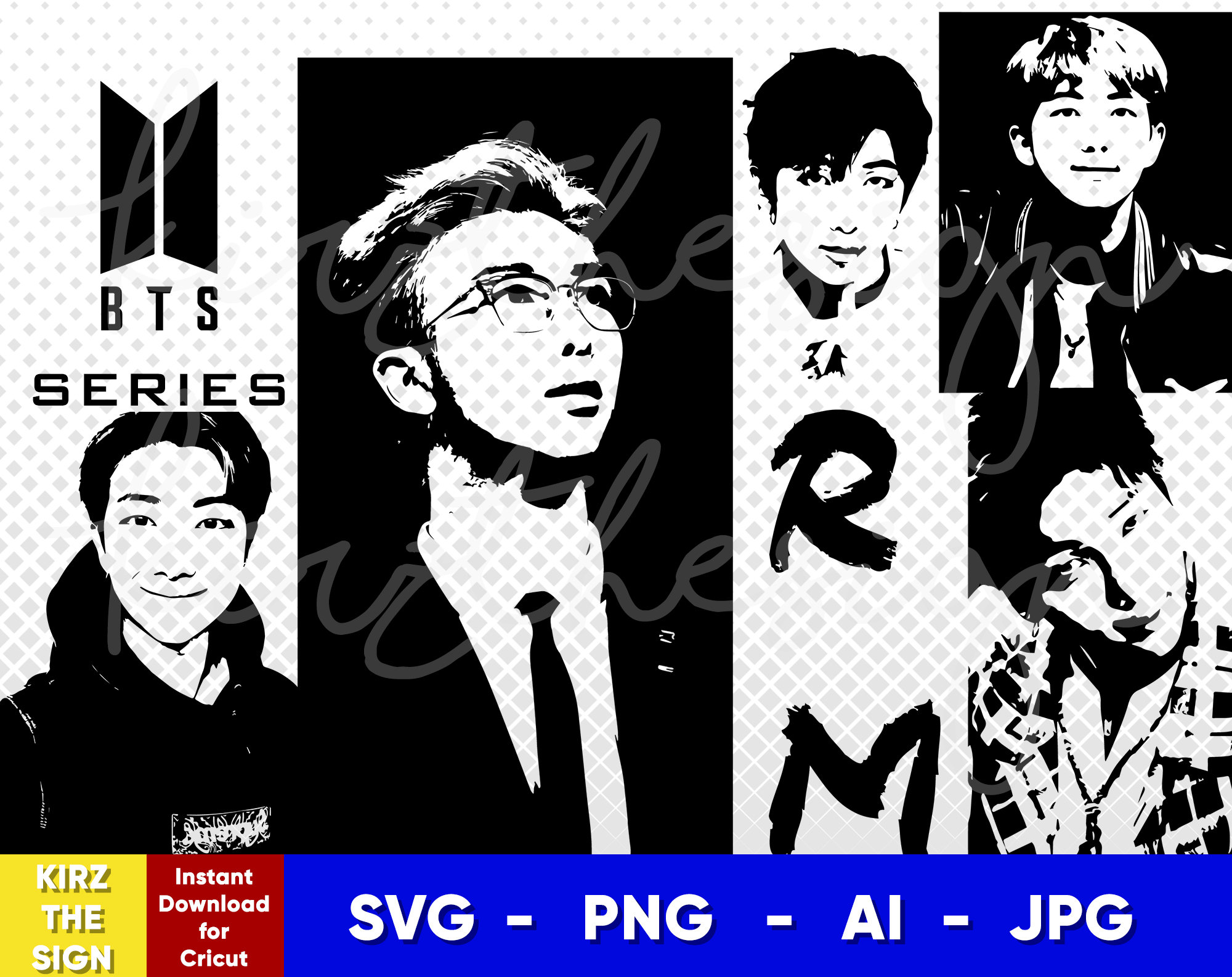 BTS RM Stencil , Svg, Png, Ai , Digital Download cut file te | Inspire ...