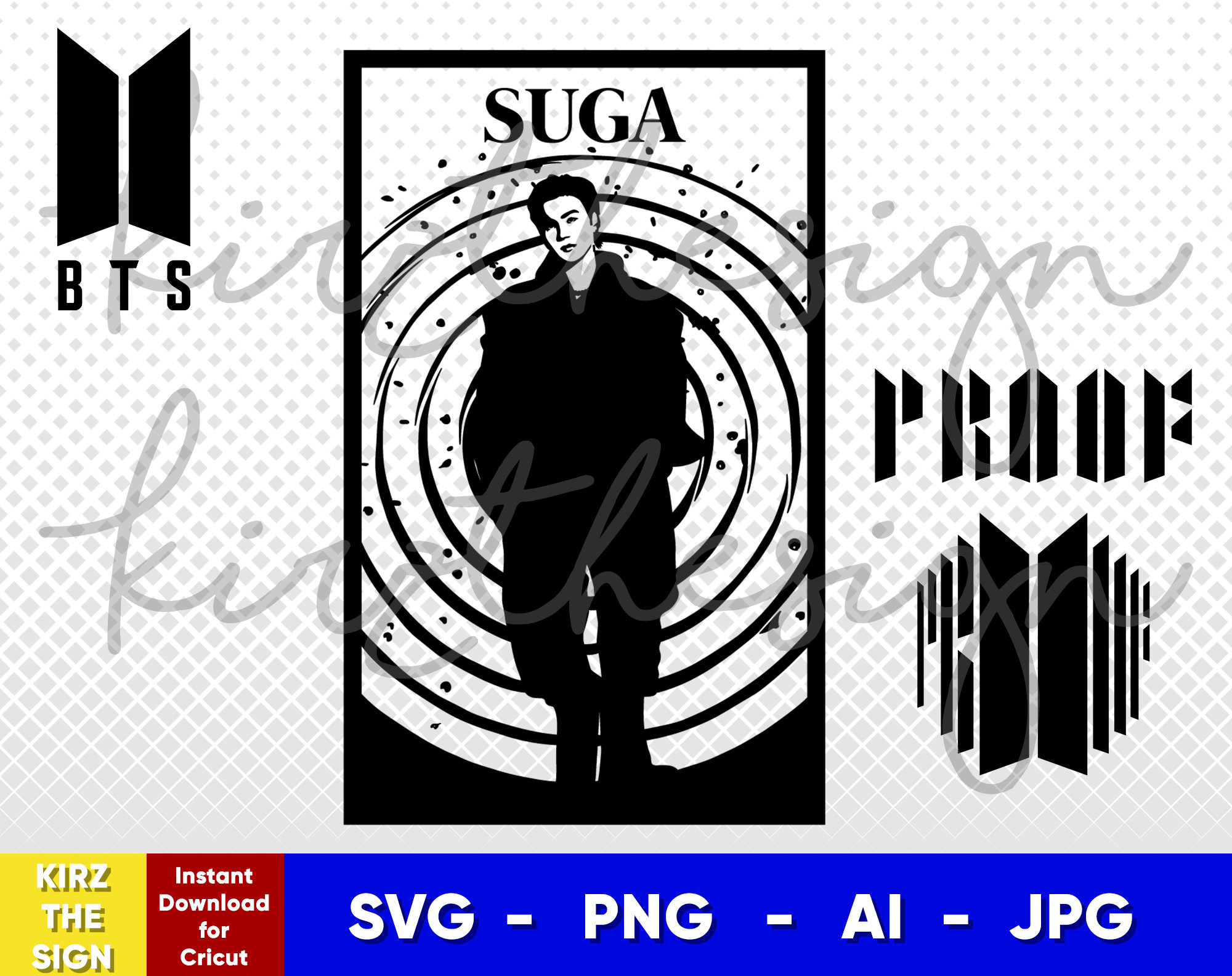 BTS Suga , Svg, Png, Ai , Digital Download Vector for Poster | Inspire ...