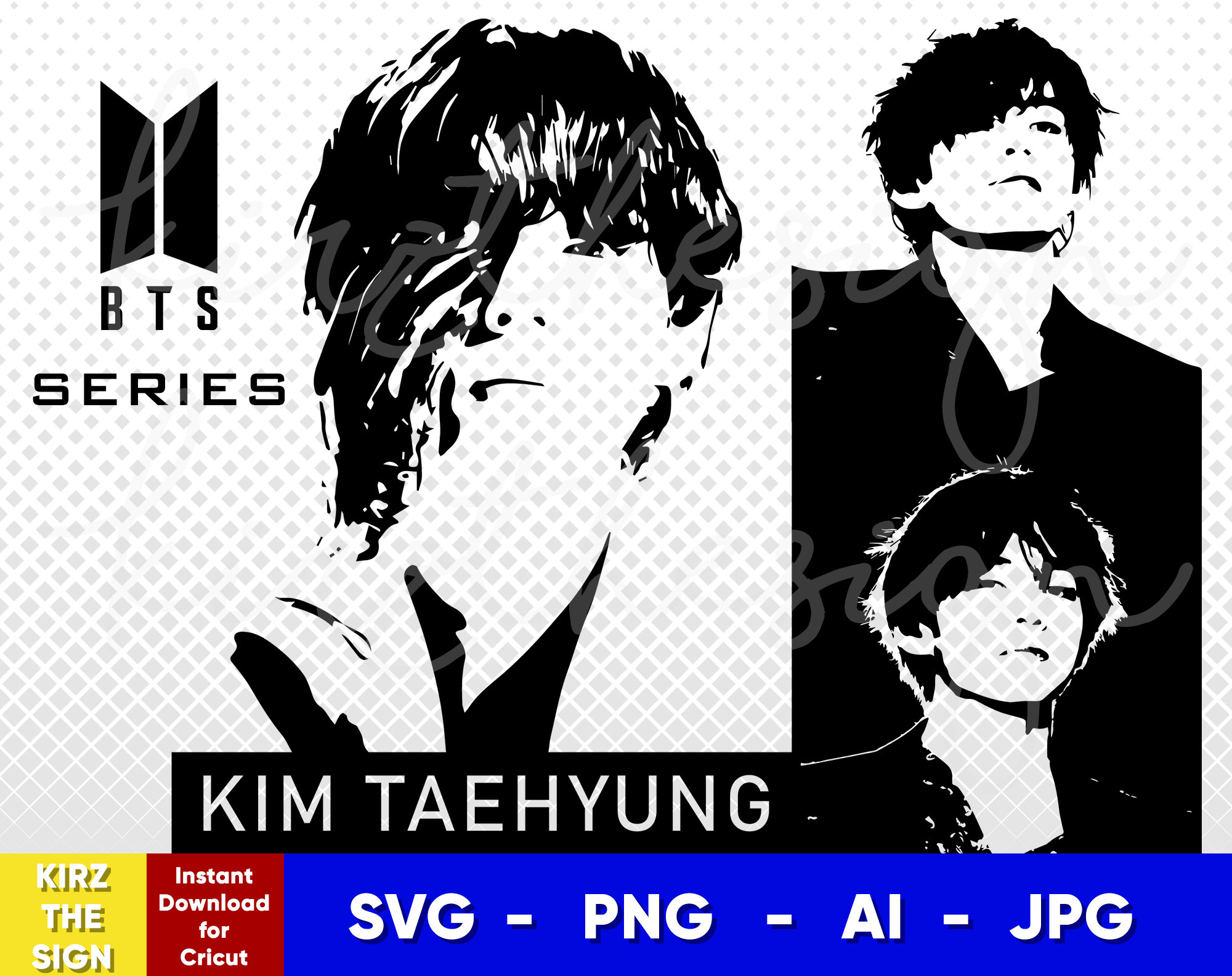 BTS V Stencil , Svg, Png, Ai , Digital Download cut file tem | Inspire ...