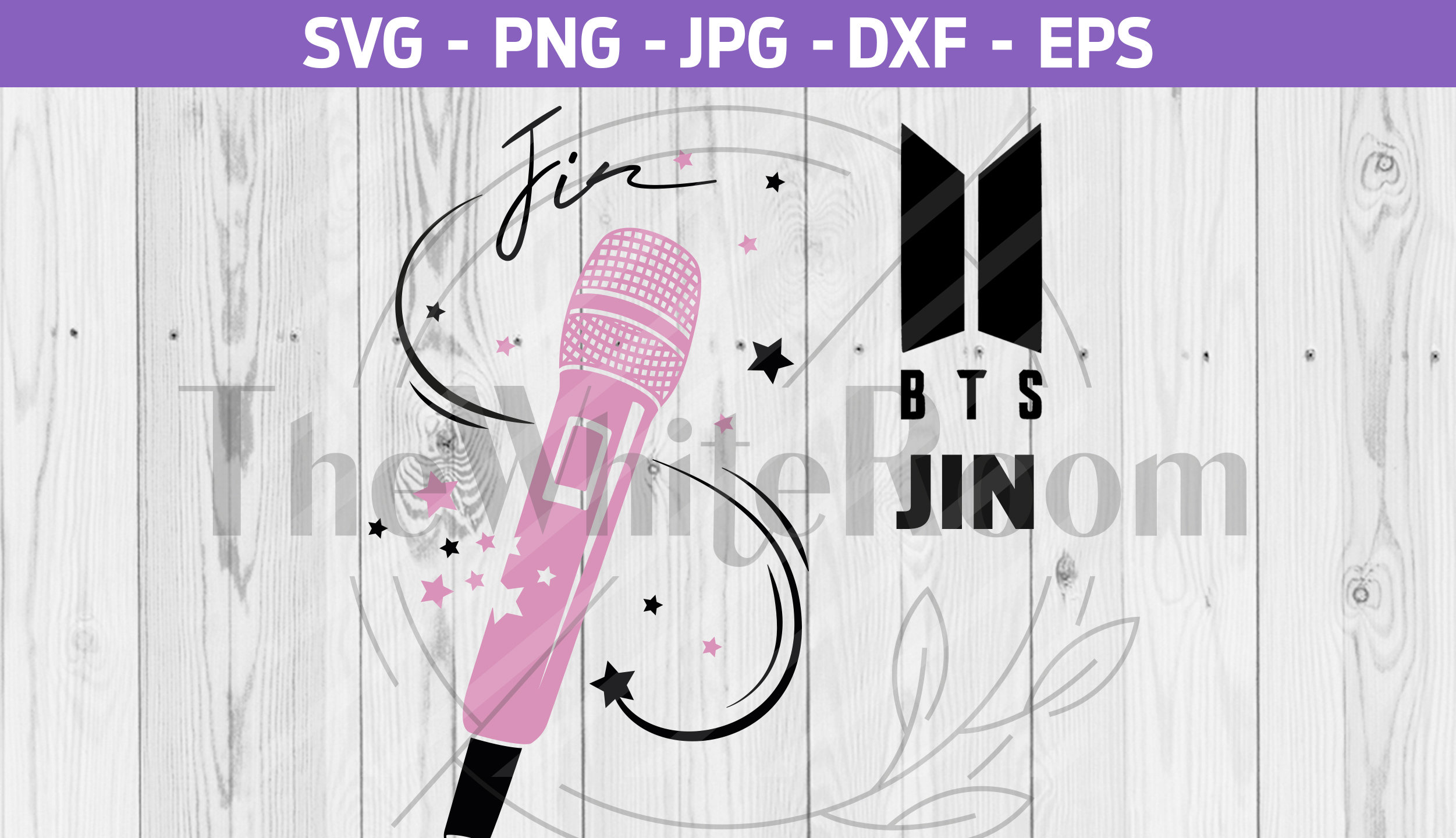 BTS Jin SVG - BTS cut file - Bts microphone - Bangtan - Inst - Inspire Uplift