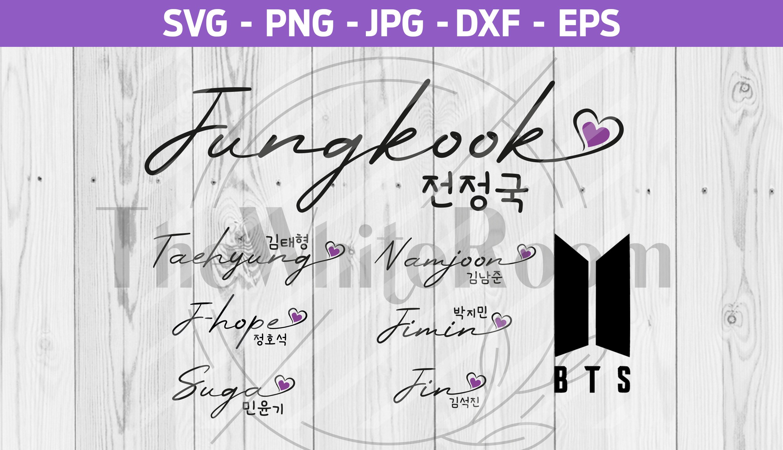 BTS names SVG bundle - Bts cut file - Bangtan - Instant down | Inspire ...
