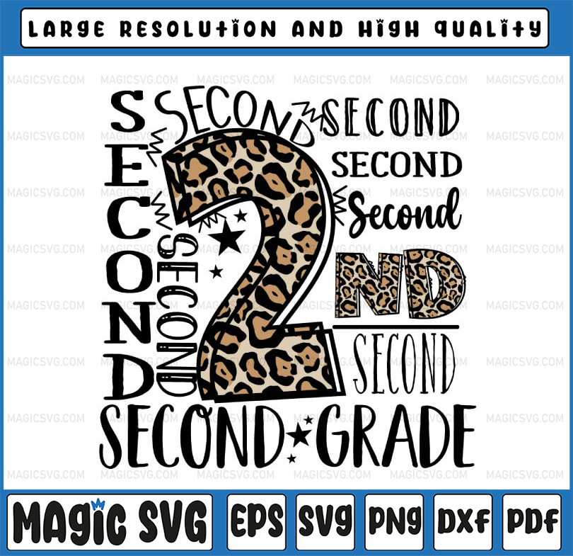 Back To School Second Grade Leopard Png, first day of school | Inspire ...