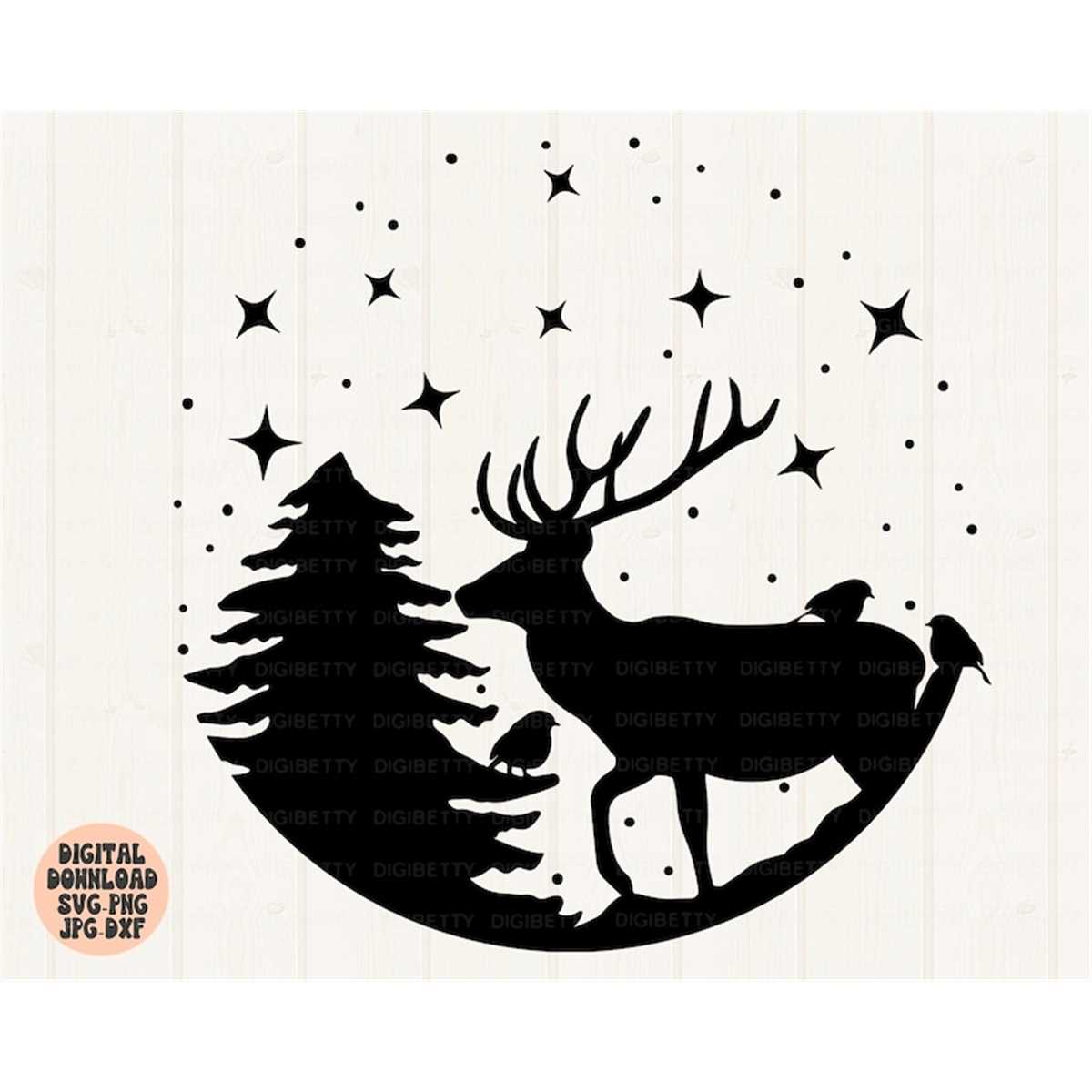 Winter Scene Svg, Png, Jpg, Dxf, Snowy Forest Svg, Deer Svg, | Inspire ...