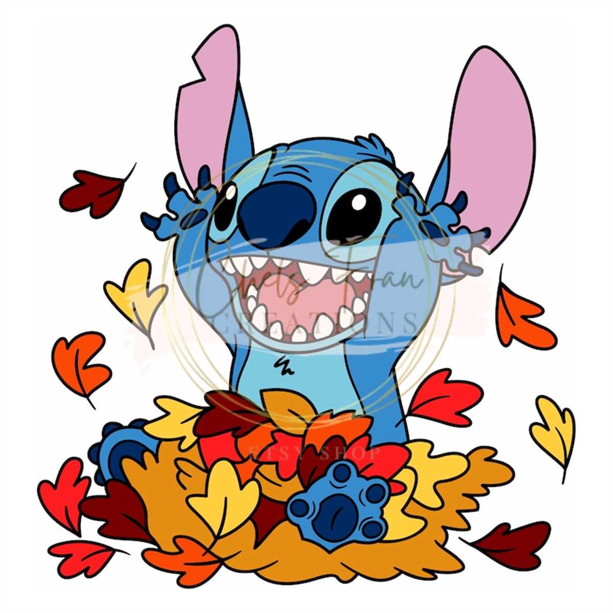 Fall Autumn Leaves Stitch DXF, SVG, PNG Files Lilo & Stitch - Inspire ...