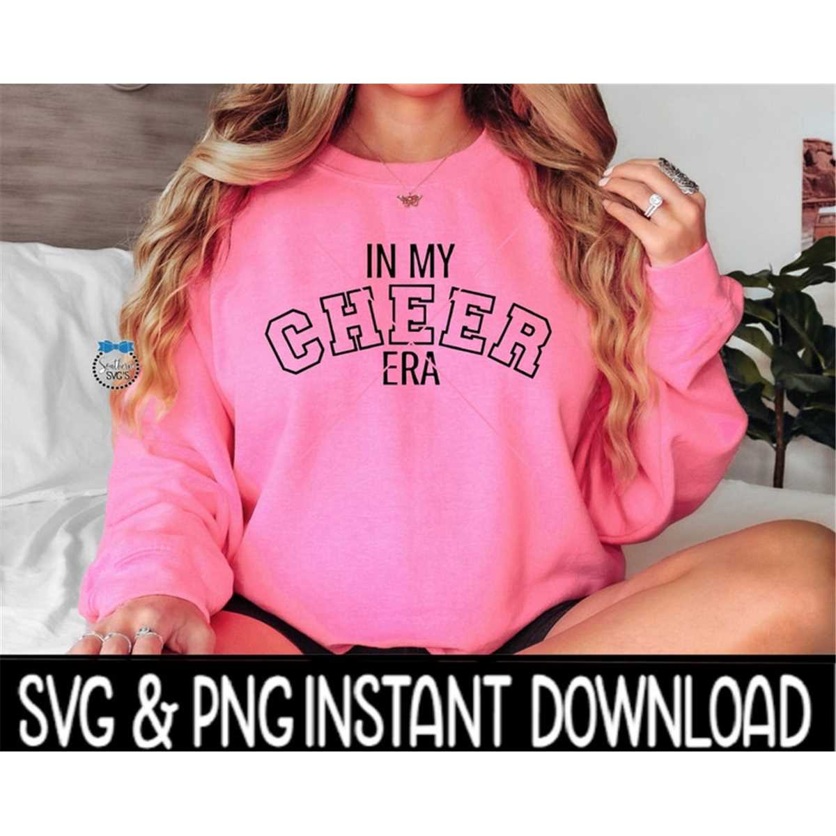 In My Cheer Era SVG, Cheerleader College Letter Outline PNG - Inspire ...