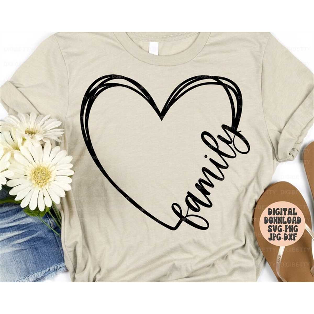 Family Heart Svg, Png, Jpg, Dxf, Family Svg, Family Dxf, Fam - Inspire ...