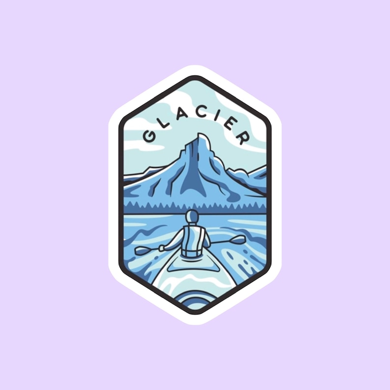 Glacier National Park Sticker, National Park Badge Stickers, - Inspire ...