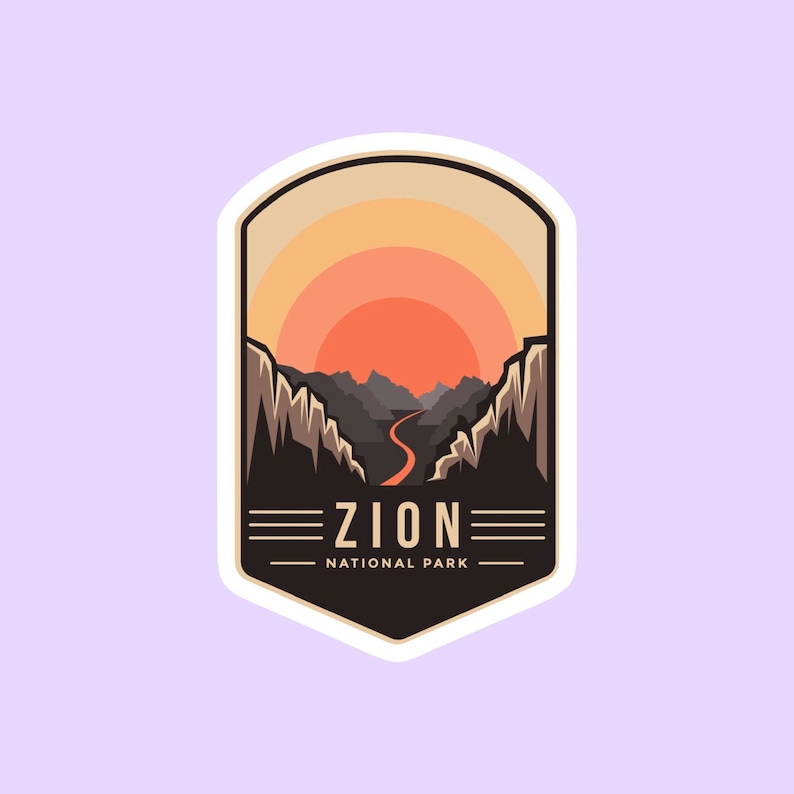 Zion National Park Sticker, National Park Badge Stickers, Na - Inspire ...