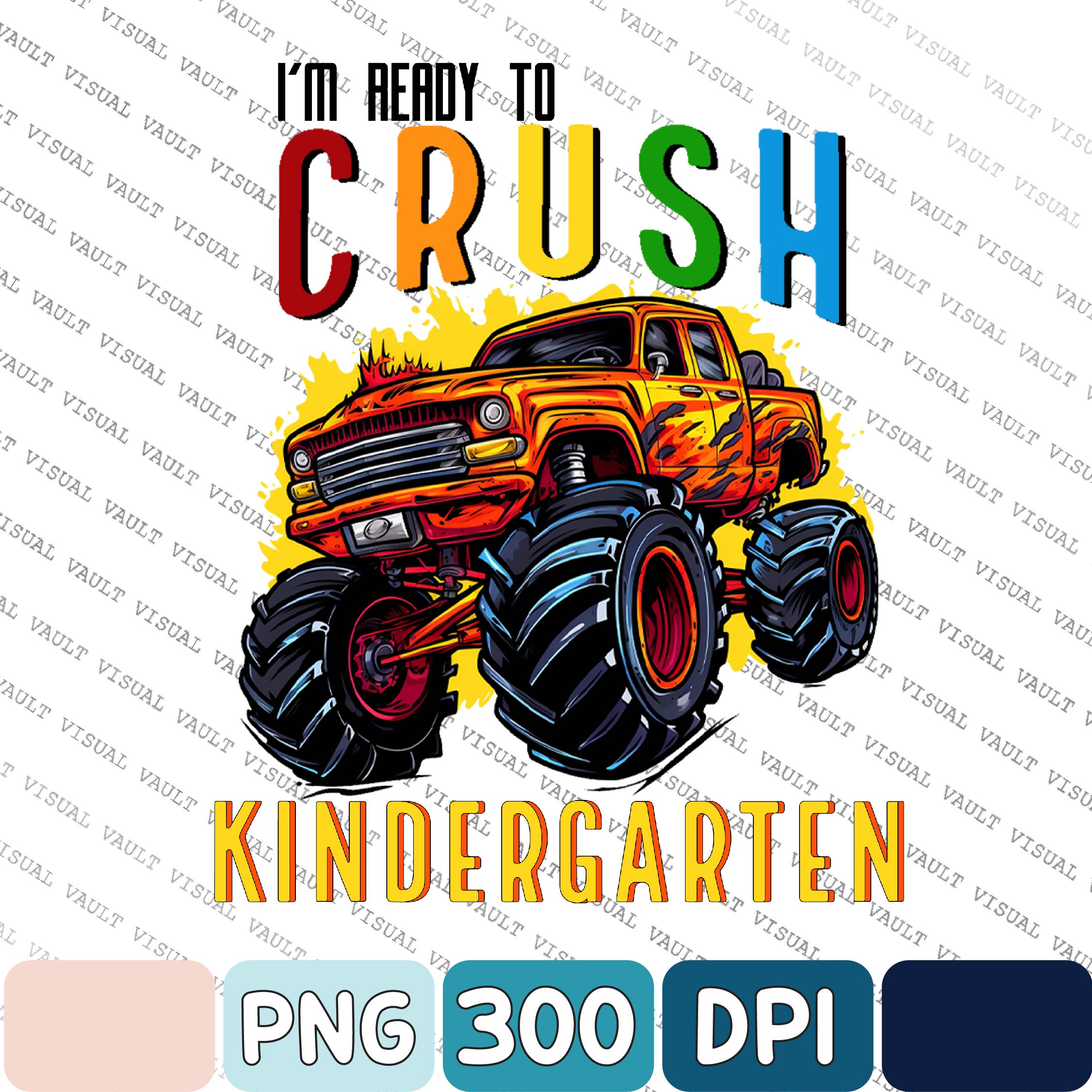 Monster Truck Ready To Crush Kindergarten Back Png, Monster | Inspire ...